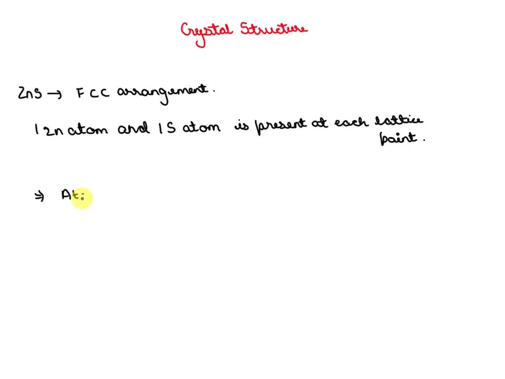 SOLVED: Zinc(II) sulfide crystallizes in the unit cells shown below ...