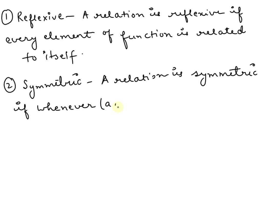 SOLVED: For the relation given, do the following: state whether the ... SOLVED: For the relation given, do the following: state whether the ...