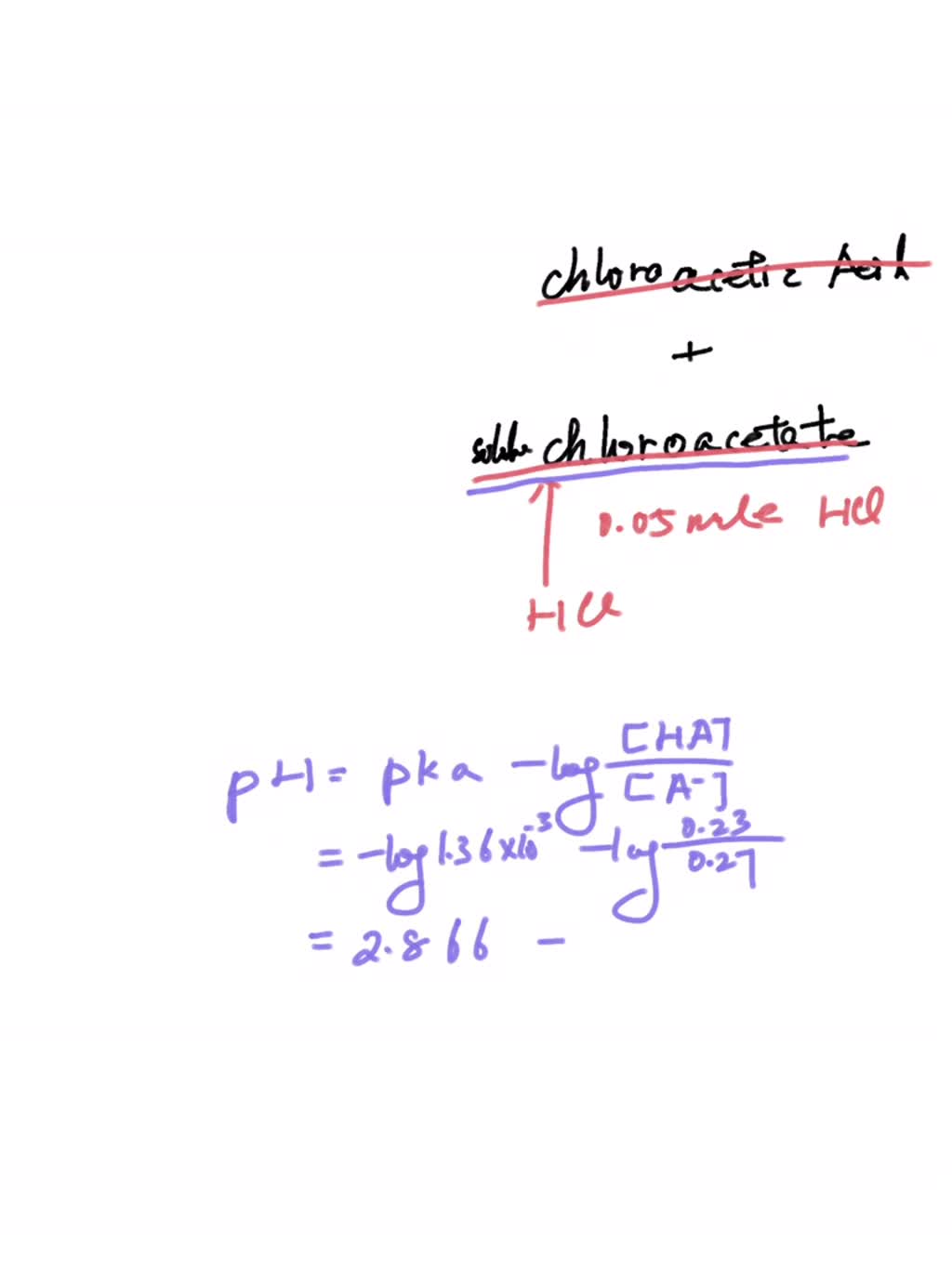SOLVED: A solution is prepared by dissolving 0.23 moles of chloroacetic ...