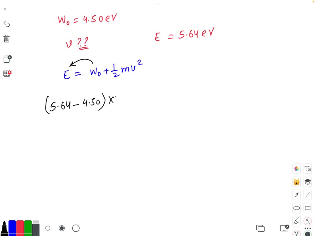 SOLVED: The work function of tungsten is 4.50 eV. Calculate the speed ...