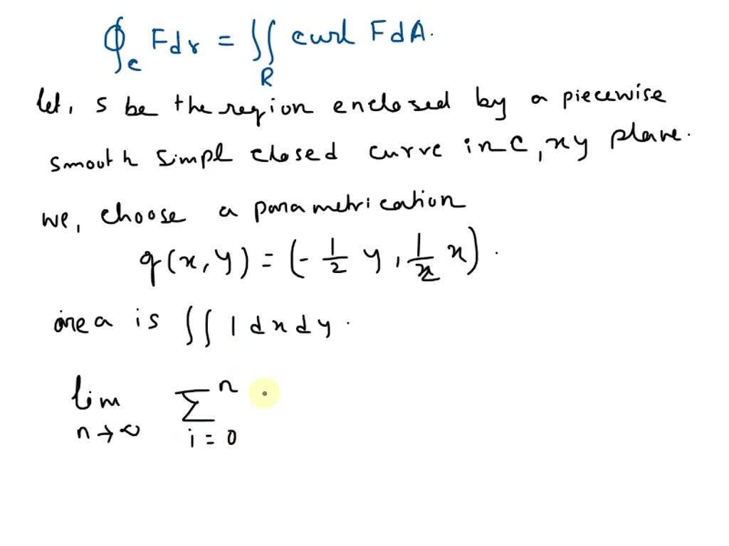 SOLVED: a) State Green 's theorem and use it to show that the area enclosed by the simple closed ...