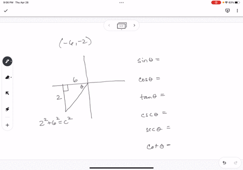 The terminal side of a central angle (θ) in standard...