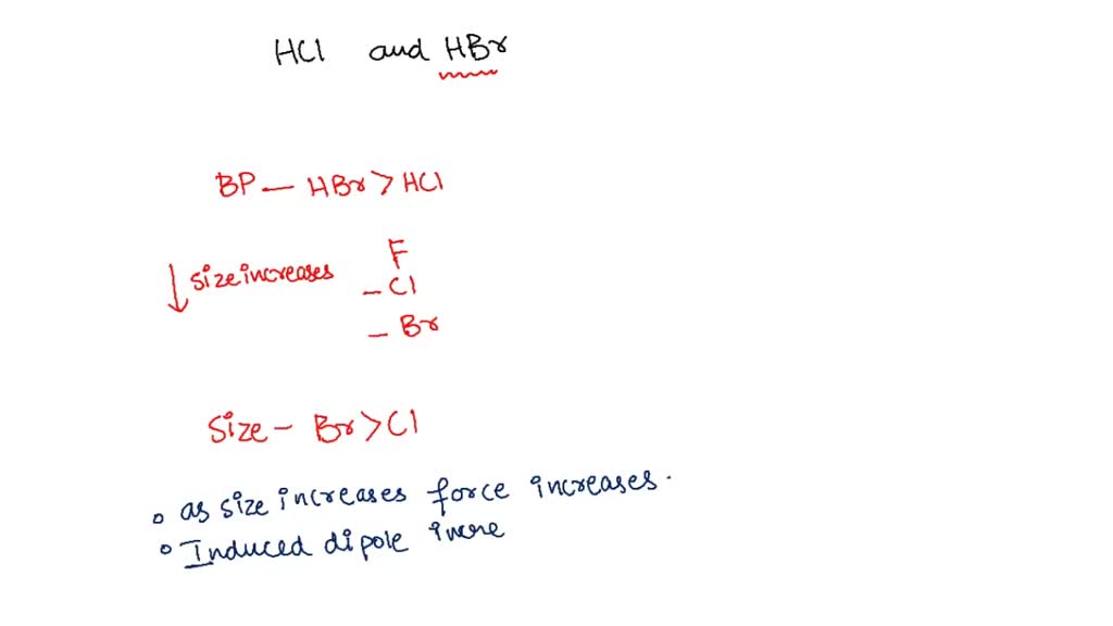 SOLVED: '50) The normal boiling point for HI is higher than the normal ...