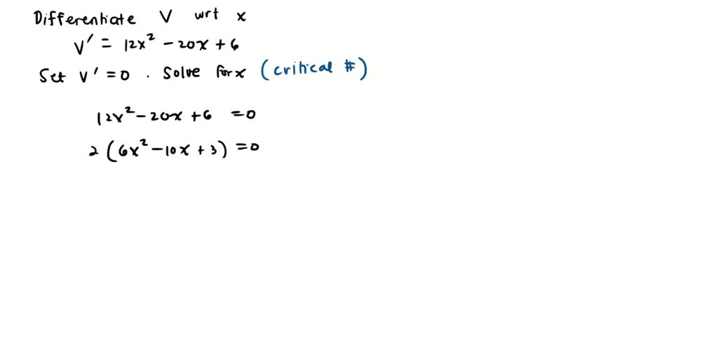 SOLVED: An open box is to be made from a piece of cardboard by cutting ...