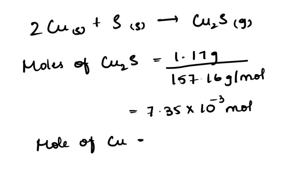SOLVED: When copper reacts with sulfur at high temperature, copper(I ...