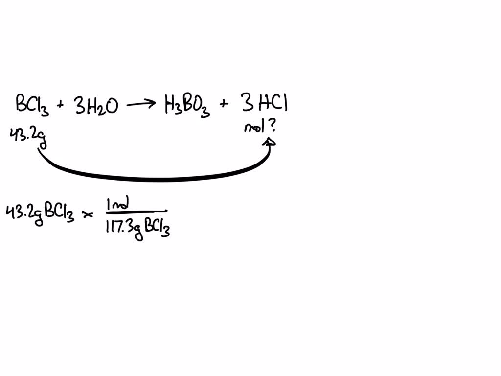 SOLVED: 5 (c) () Boron trichloride is easily hydrolysed to form two ...