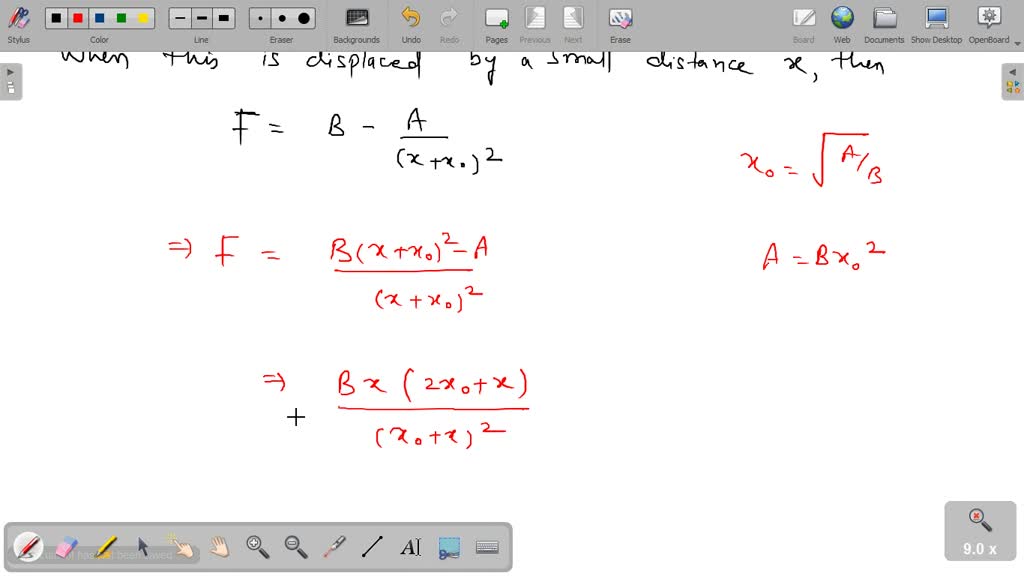 SOLVED: Oscillation of a particle with two forces A particle of mass m ...