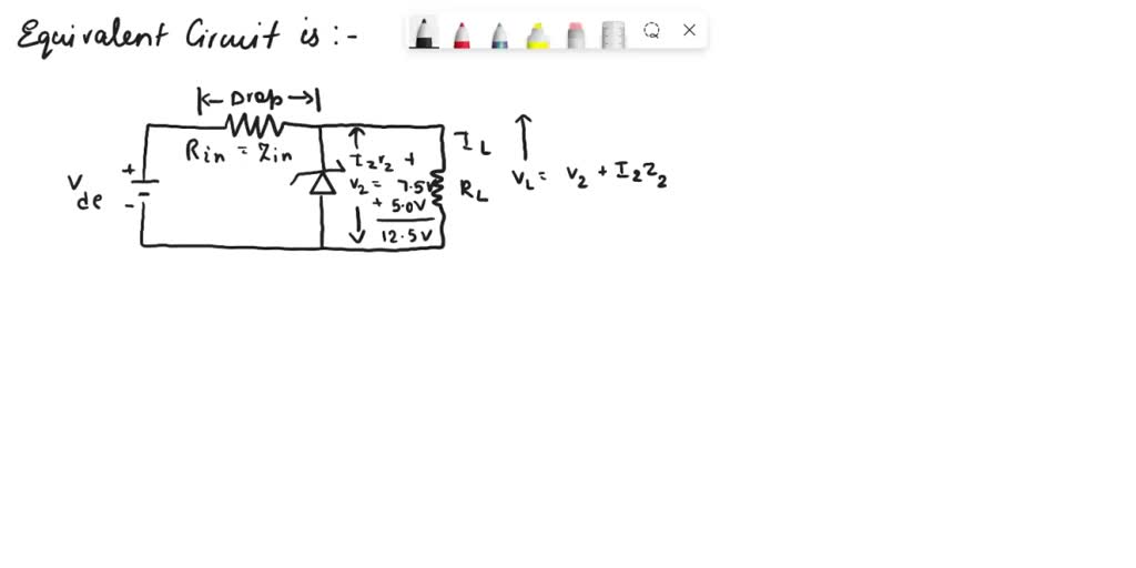 SOLVED: A certain zener diode has a V z = 7.5 V and an Zz = 5Ω. Draw ...