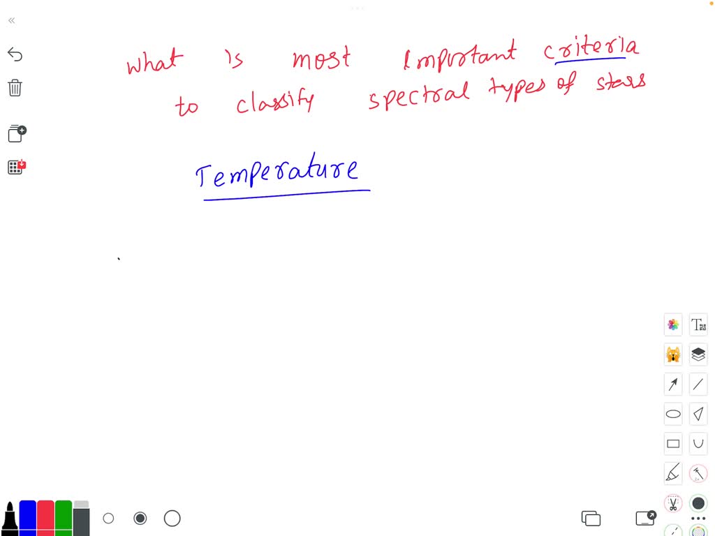 SOLVED: What is the most important criteria to classify spectral types ...