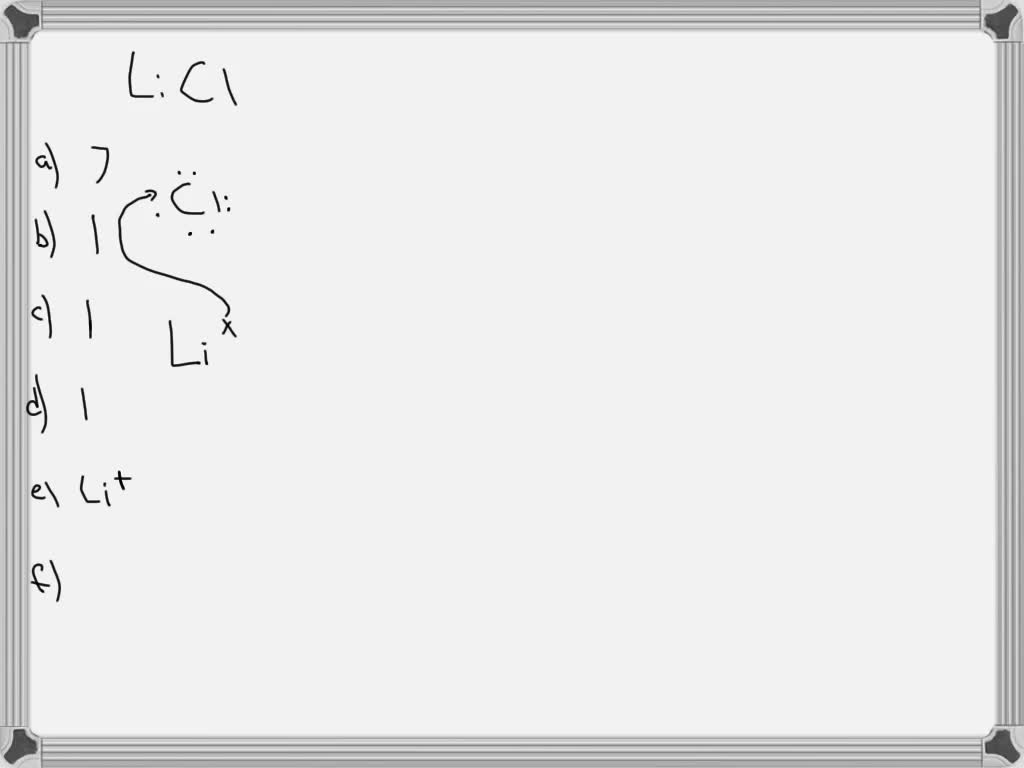 SOLVED: Lithium and chlorine form an ionic bond. The equation is: Li ...