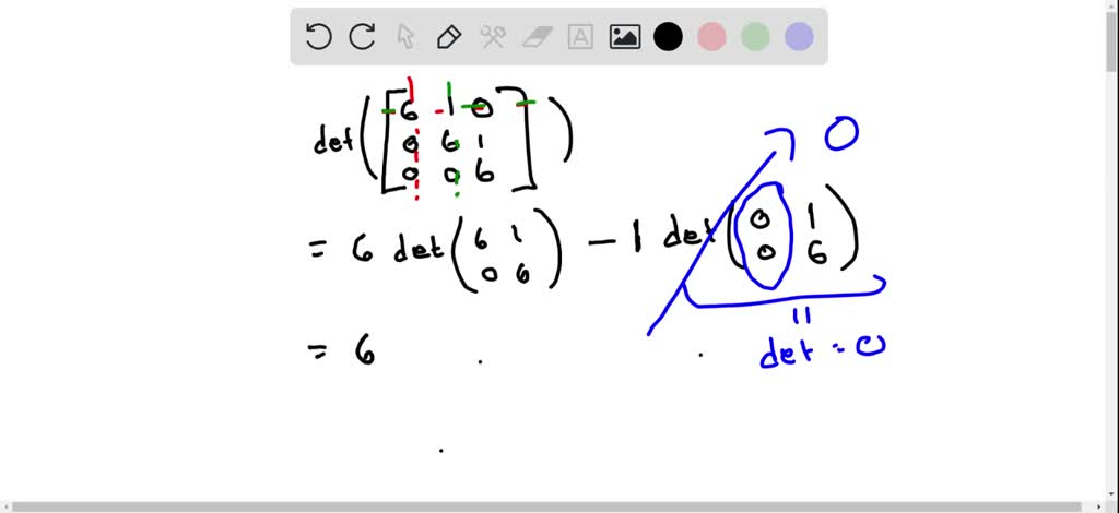 SOLVED: Find the determinant of the n×n matrix a with 's on the diagonal, 's above the diagonal ...
