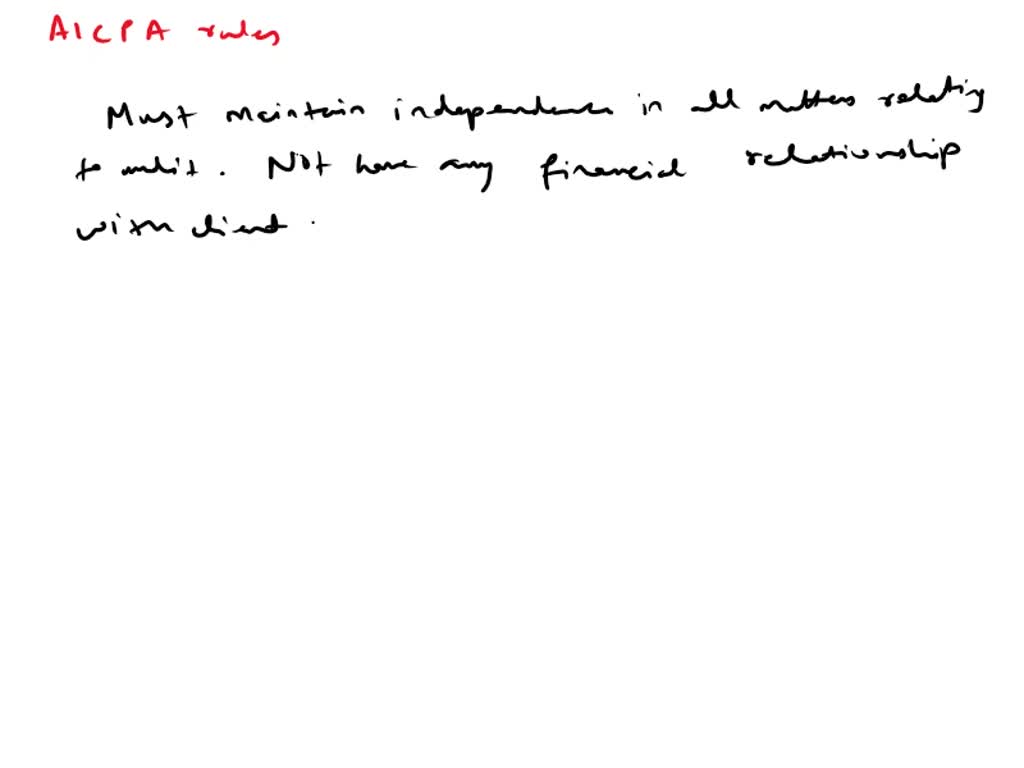 SOLVED: The SEC independence rules include fundamental principles ...