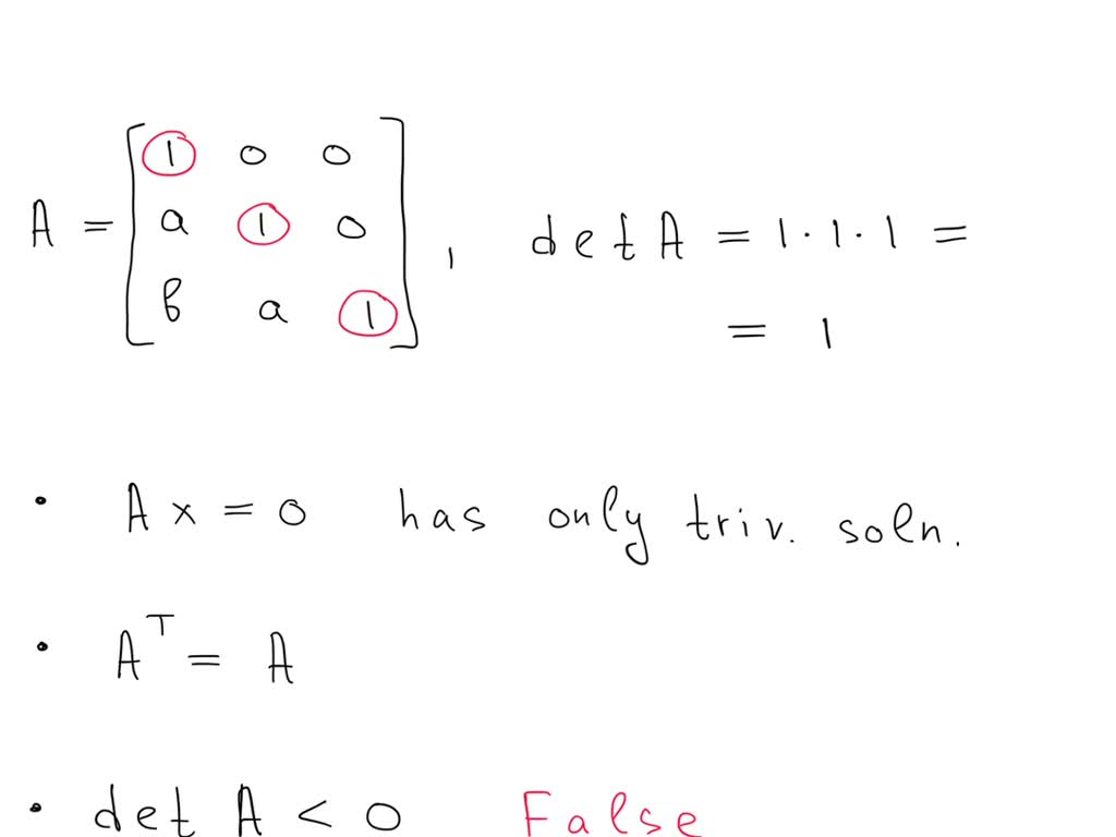 SOLVED: Consider the matrix A Which one of the following statements ...