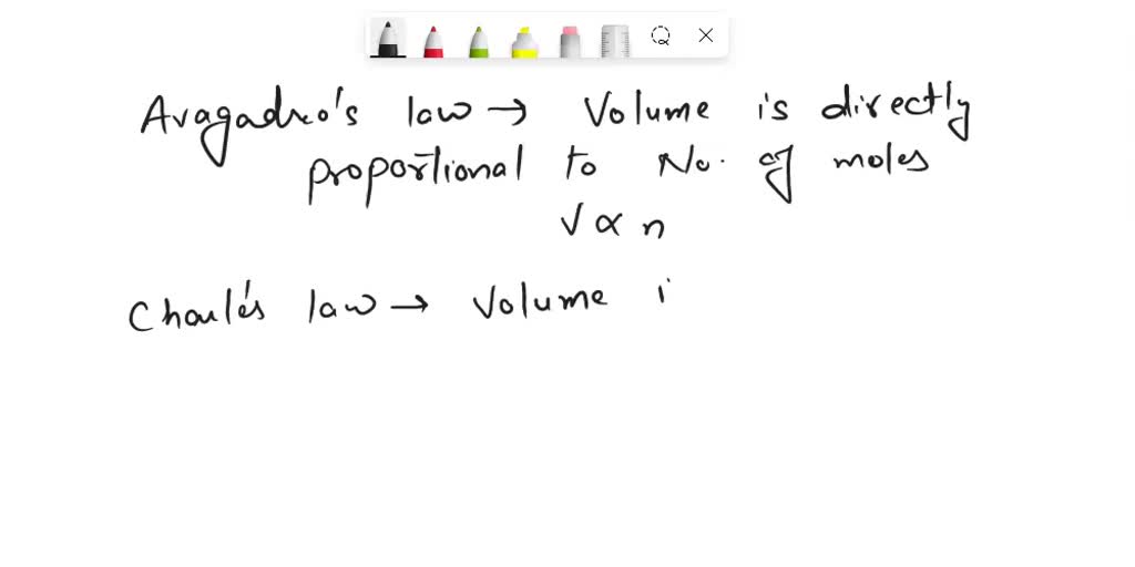 SOLVED: Avogadro’s law and Charles’s law describe a proportionality of ...