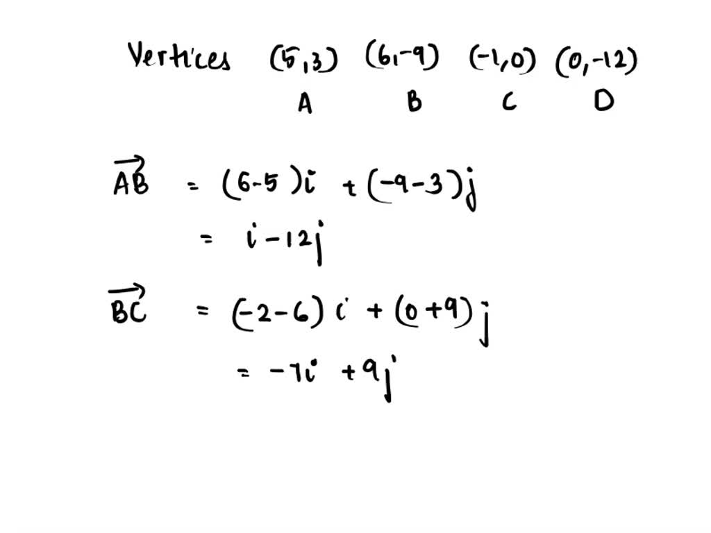 SOLVED: 1 point)Find the area of the parallelogram with vertices A1,2,3),B0,4,8),C1,1,5), and D2 ...