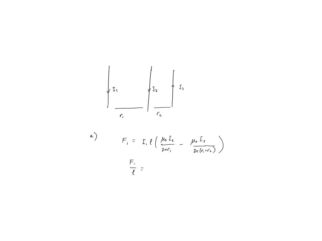 SOLVED: Three long parallel current-carrying wires with the directions ...