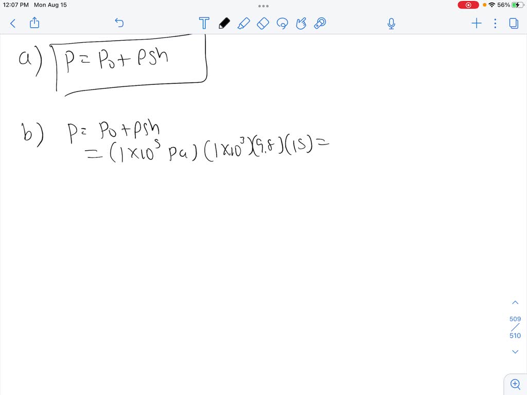 SOLVED: A person is diving in a lake in the depth of h = 15 m. The ...