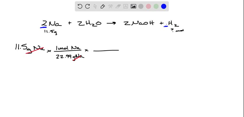 SOLVED: Sodium reacts with water according to the equation 2Na+2H2O> 2NaOH+2H How many moles of ...