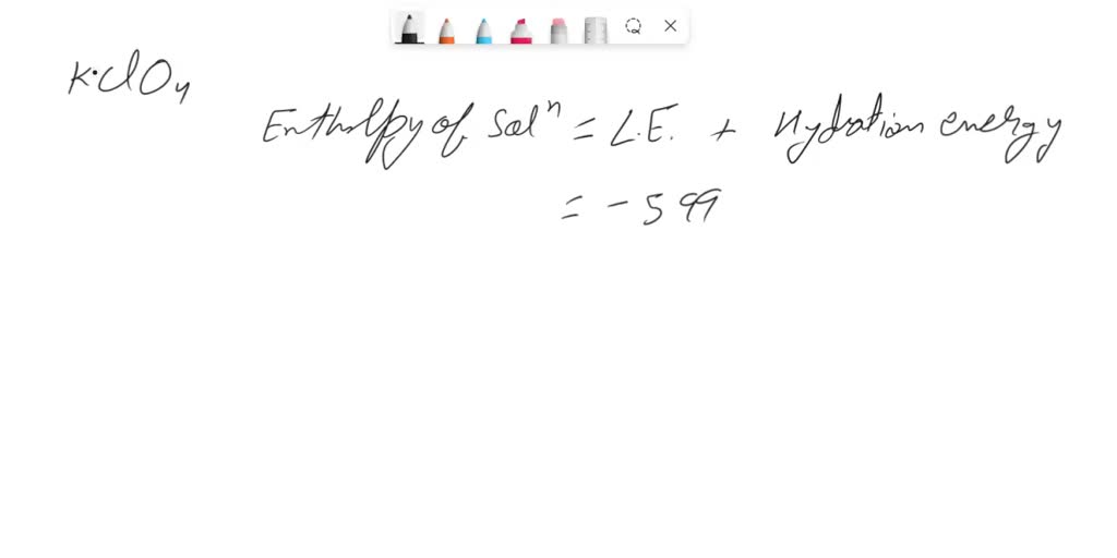SOLVED: Potassium perchlorate (KClO4) has a lattice energy of -599 kJ ...