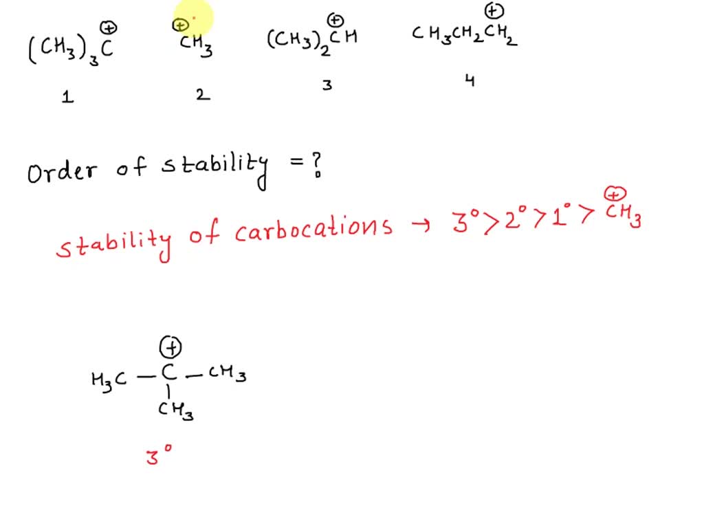 SOLVED: Arrange the increasing order of stability (explain with region ...