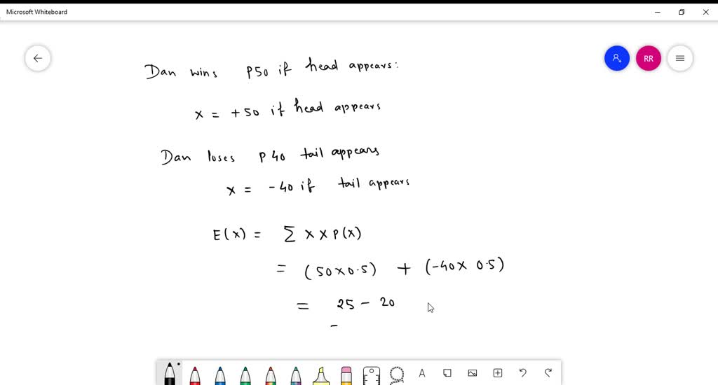 SOLVED: Dan tossed unbiased coin, on each toss, he wins P50 if head ...