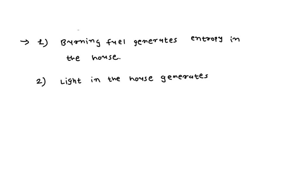SOLVED: Identify the major sources of entropy generation in your house ...