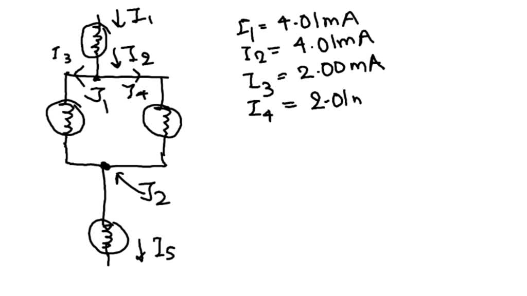 SOLVED: Does the sum of the measured currents at junction 2 equals zero ...