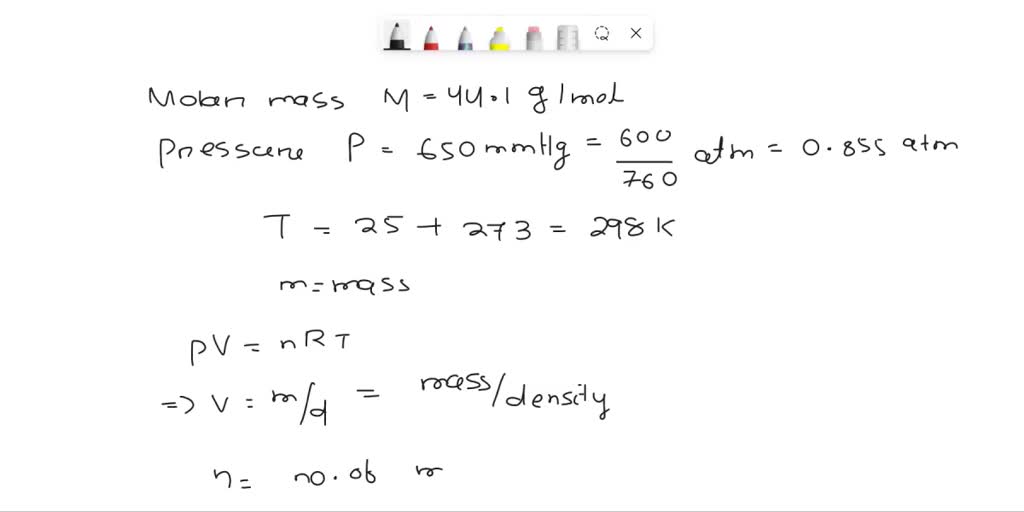 What is the density of propane gas (CH3CH2CH3, 44.1 g/mol) at 25Â°C and ...