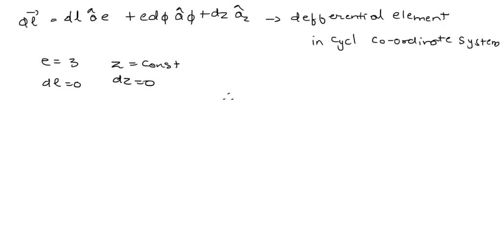 SOLVED: 3.1 Using the differential length dl, find the length of each of the following curves (a ...