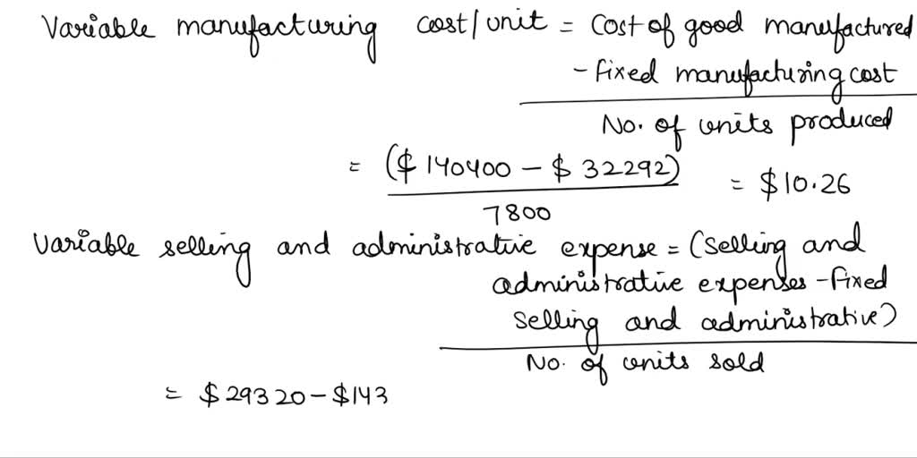 SOLVED: Variable Costing Income Statement On November 30, the end of ...