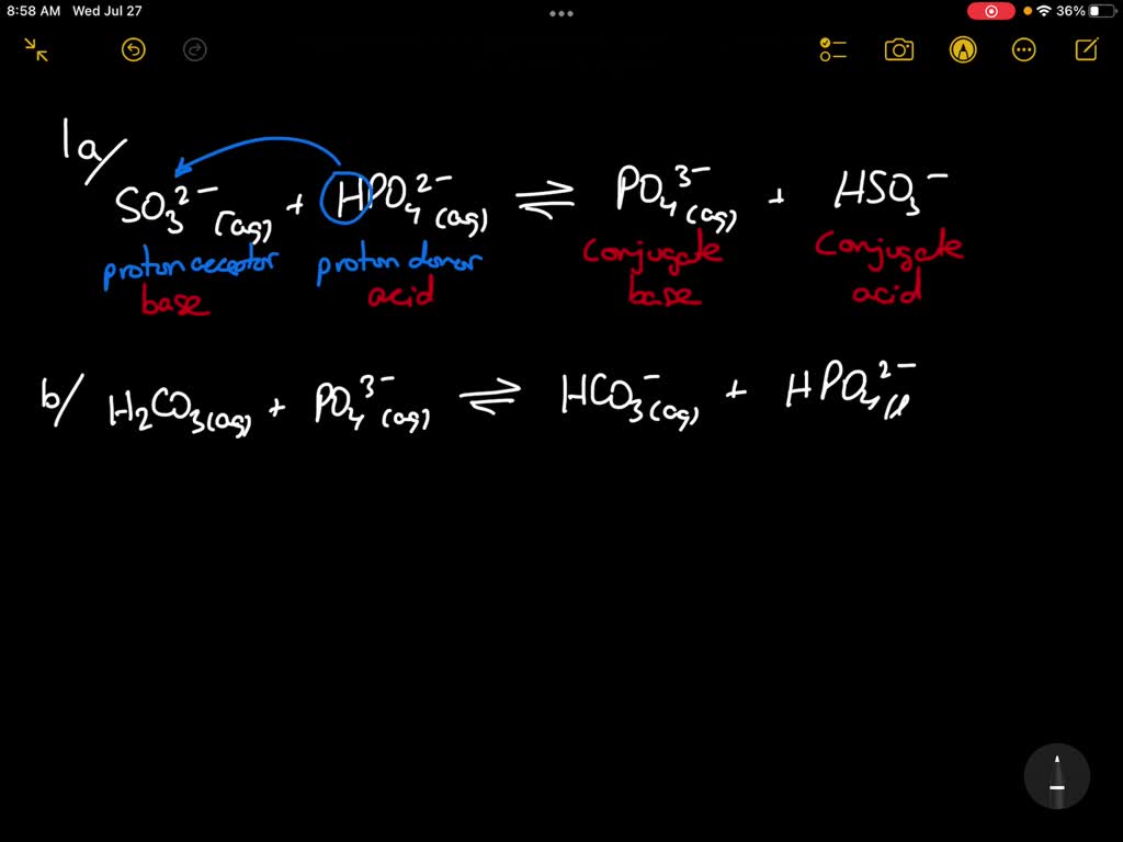 VIDEO solution: 1.) Identify the acid on the left and its conjugate ...