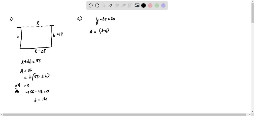 SOLVED: A. A rectangle, with an open top, has a perimeter of 56 cm ...