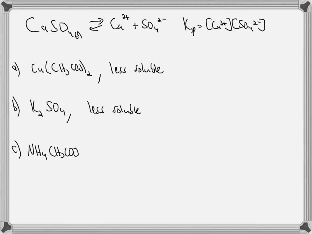 SOLVED: 7. Compare the aqueous solubilities of CaCl2 and CaCO3. What is ...