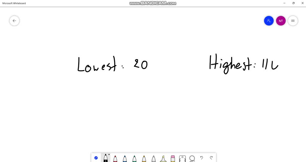 SOLVED: A data set with whole numbers has a low value of 20 and a high value of 110.