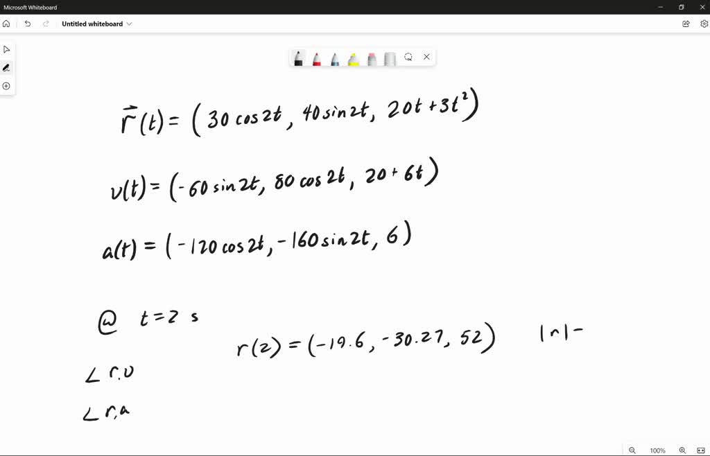 Solved 1 A Particle Moving In Two Dimensions Has A Position Vector R