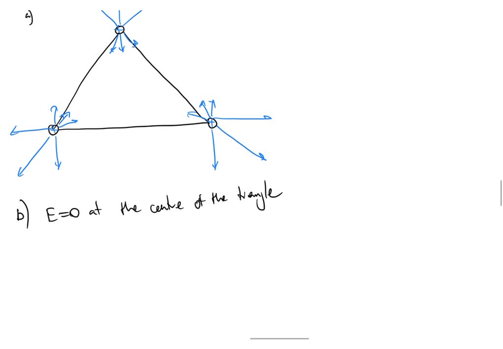 SOLVED: Three equal positive charges are at the corners of an equilateral triangle of side ...