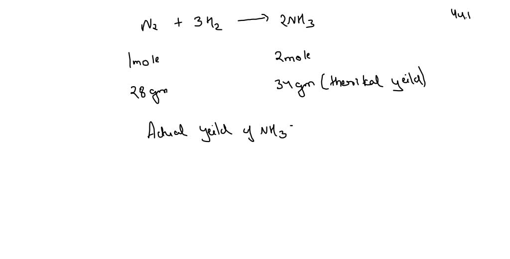 SOLVED: if 15.0g of n2 and 12.5g of h2 are reacted, what is the mass of ...