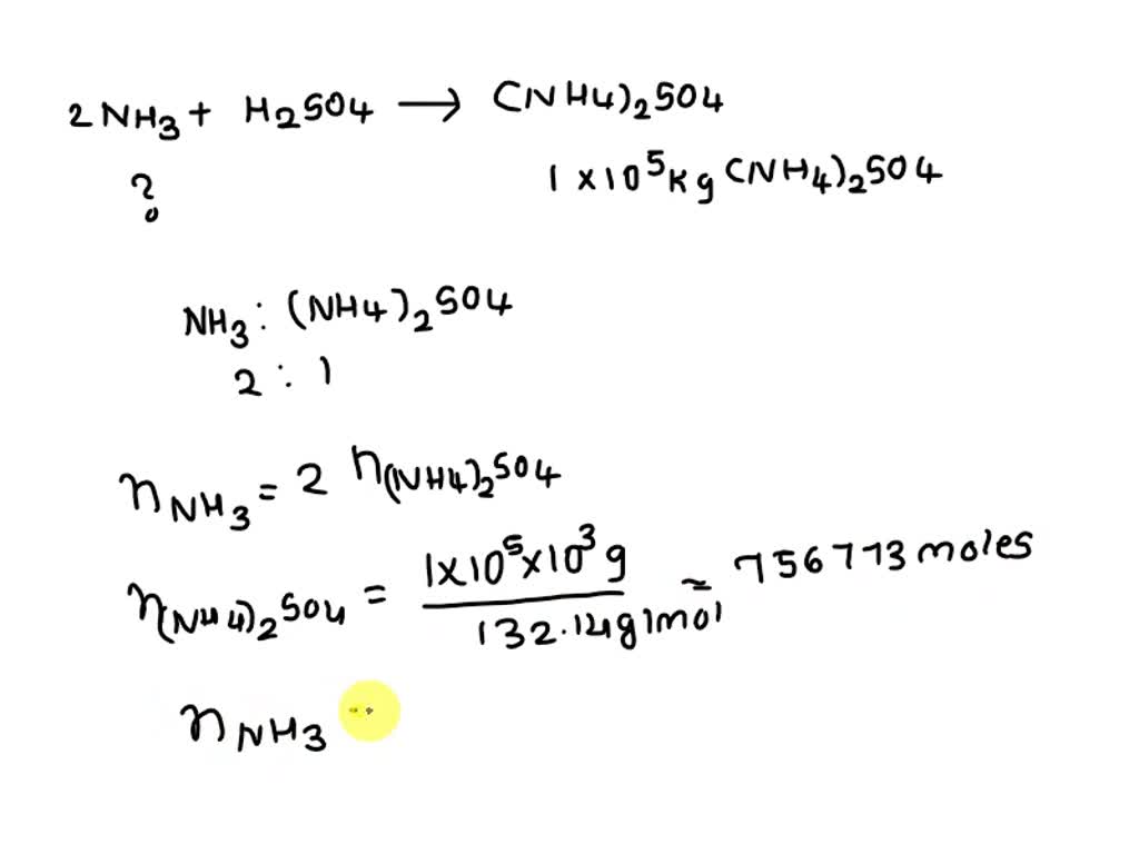The fertilizer ammonium sulfate [(NH4)2SO4] is prepared by the reaction ...