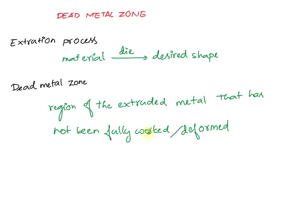 SOLVED: What is the Dead Metal Zone in the Extrusion Process and what ...