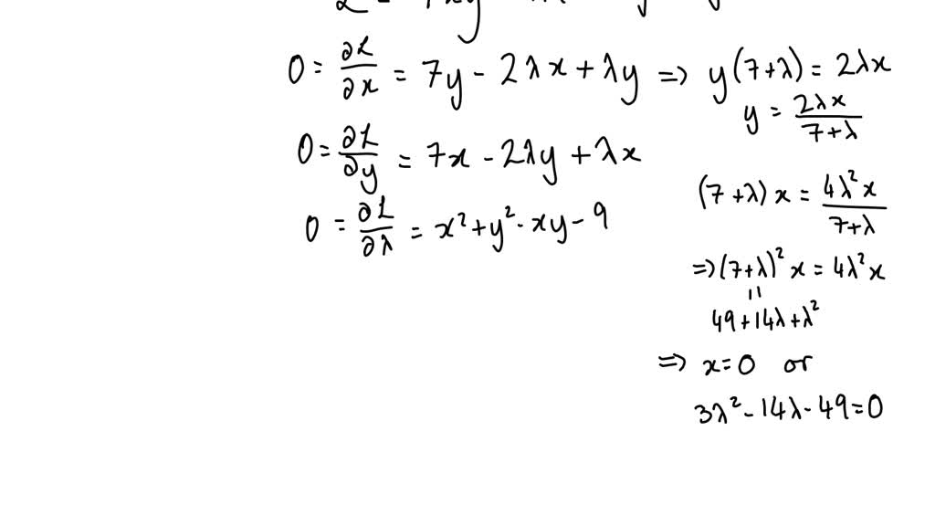 Solved The Function F X Y 7xy Has An Absolute Maximum Value And