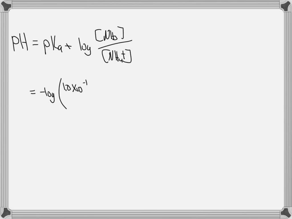 SOLVED: A solution that is 0.16 M in NH3 and 0.22 M in NH4Cl (Kb(NH3 ...