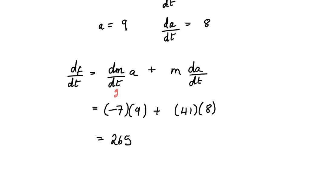 Solved The Force F On An Object Is The Product Of The Mass And The