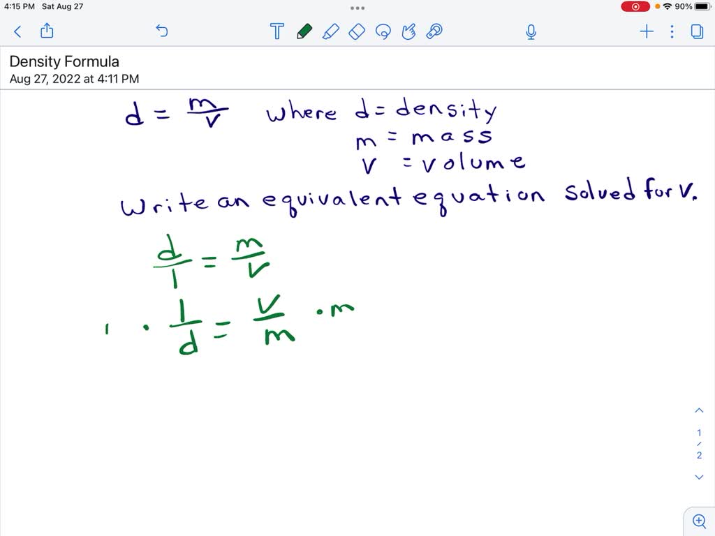 SOLVED The Equation D M v Can Be Used To Calculate The Density D SOLVED The Equation D M v Can Be Used To Calculate The Density D