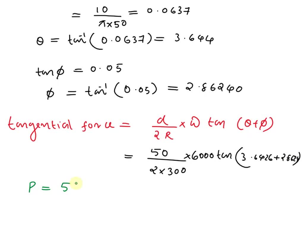SOLVED: A screw jack has square threads 50 mm mean diameter and 10 mm ...