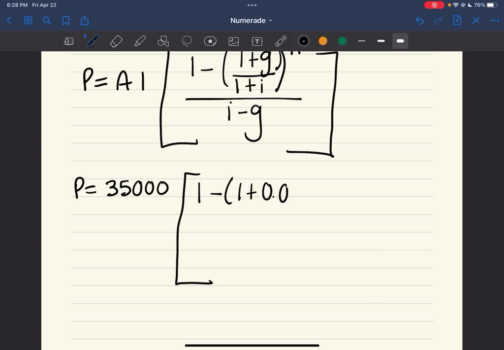 SOLVED: Calculate the present worth of a geometric gradient series with ...