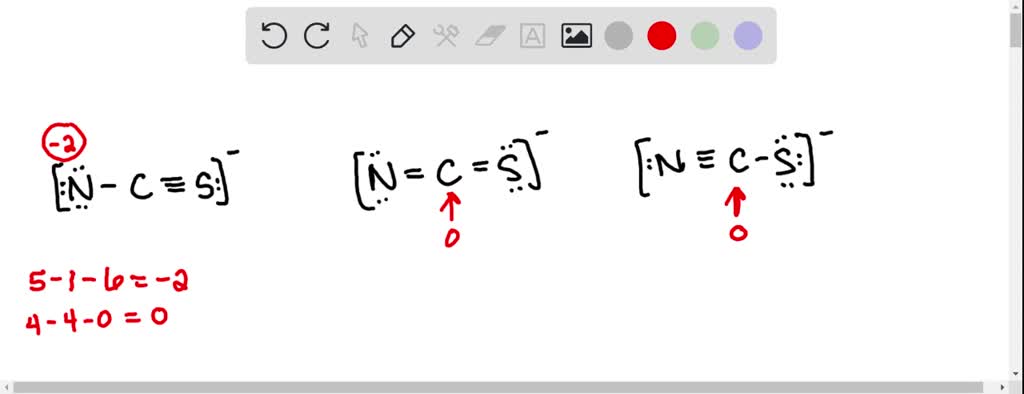 SOLVED: B. Lewis Structures and Formal Charge I) Three possible Lewis structures for the ...