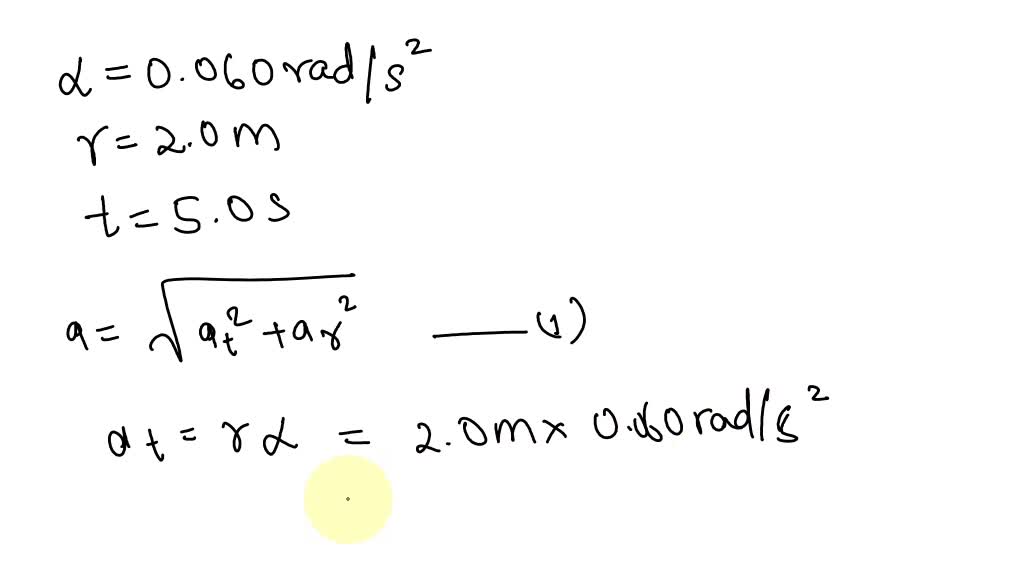 SOLVED: A carousel is initially at rest. At t = 0 it is given a constant angular acceleration α ...