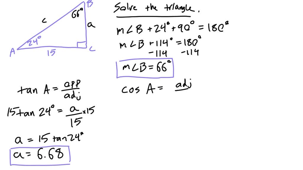 SOLVED: In the right triangle ABC, sides a and b are opposites of ...