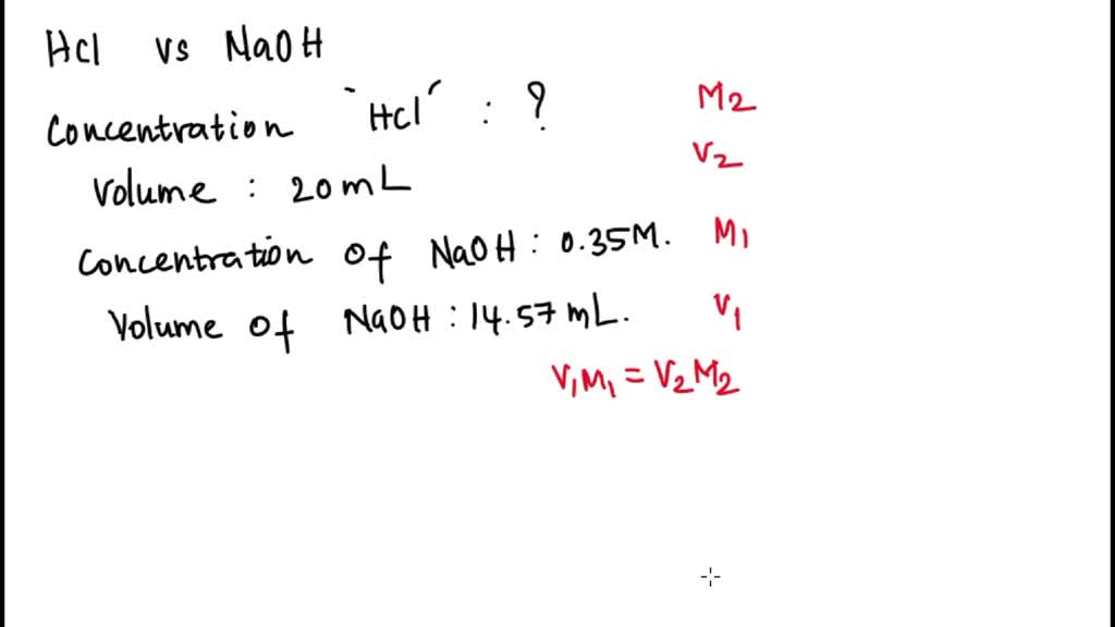 SOLVED: The titration of a 20 mL sample of an HCl solution with an unknown concentration ...