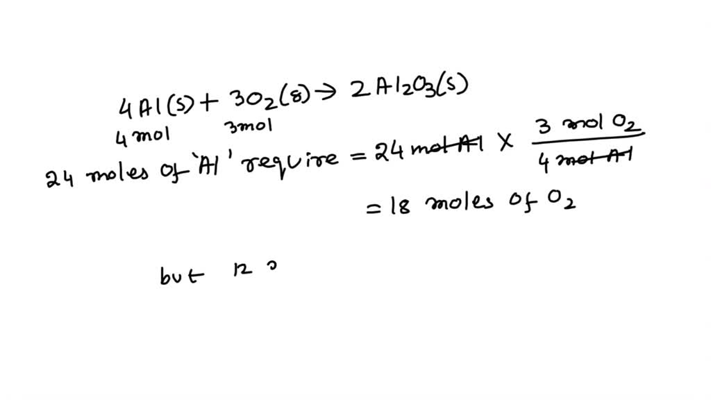 SOLVED: Aluminum reacts with oxygen according to the following reaction ...